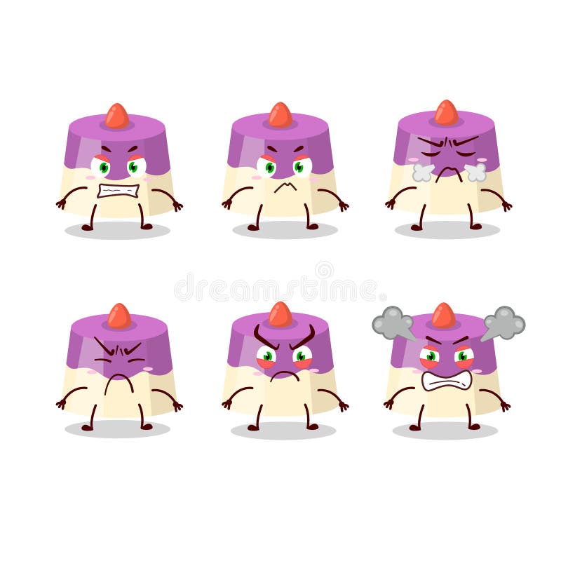Cake Cartoon Character with Various Angry Expressions Stock Vector ...