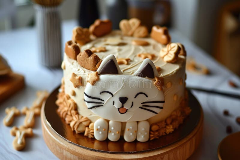 Cat Face Cake stock image. Image of delicious, sweet - 308927859