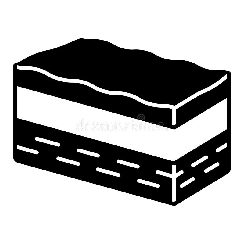 Cake with Chocolate Cream Layer Solid Icon, Sweets Pastry Concept ...