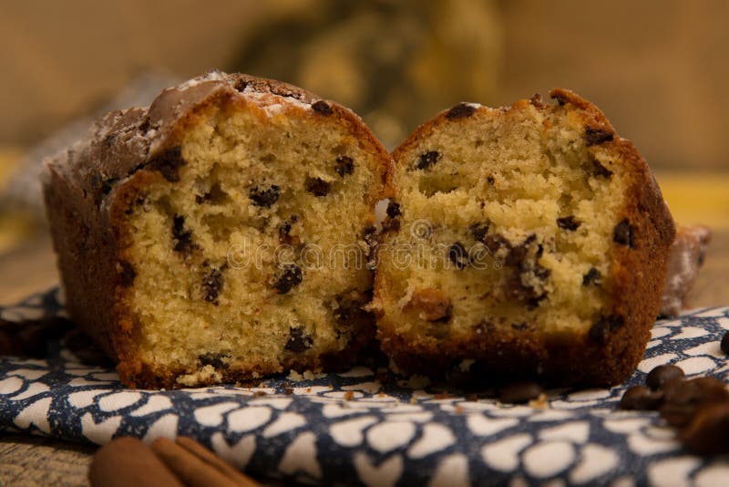 Cake with Chocolate and Raisins. Stock Photo - Image of sponge, iced ...