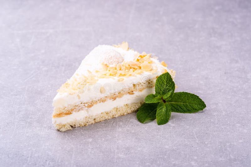 Cake with Coconut and Mint for a Restaurant Menu1 Stock Image - Image ...