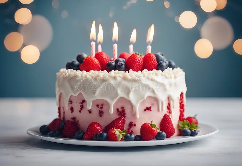 Cake Concept Trendy Copy Cake Space Celebration Birthday Stock ...