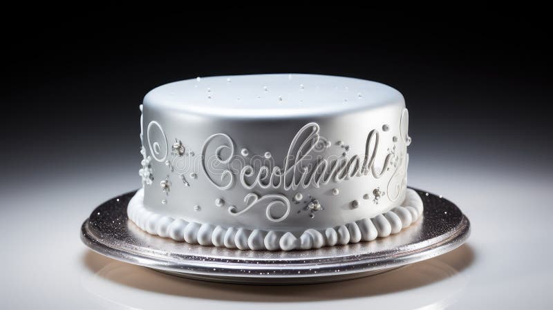 Cake Congratulations Silver Stock Illustration - Illustration of ...