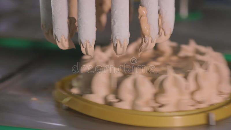 Cake on the Conveyor Line. Cake Production. Production of Cakes in a ...