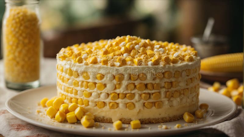 Cake Corn. Tradicional Dessert of Brazil. Stock Illustration ...