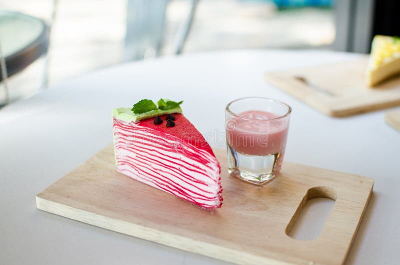 Cake stock photo. Image of style, plate, watermelon, white - 77374740