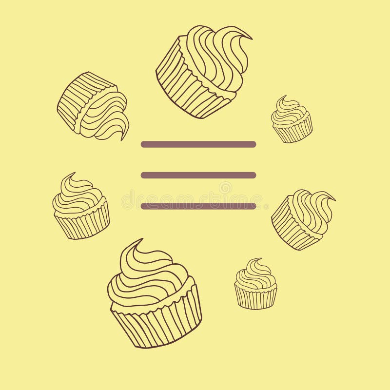 Cake and Cupcakes in a Flat Design, Stock Illustration - Illustration ...