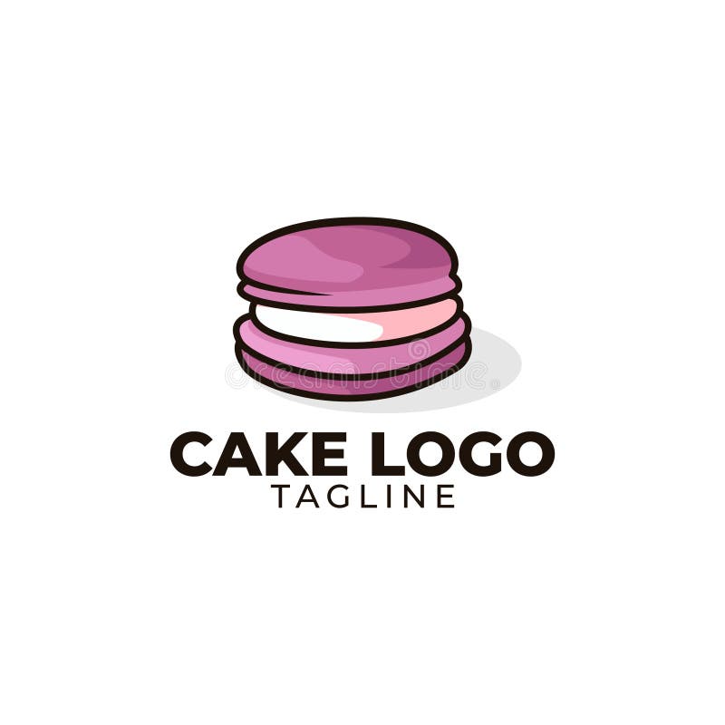 Cake Cute Cartoon Logo Template Stock Illustration - Illustration of ...