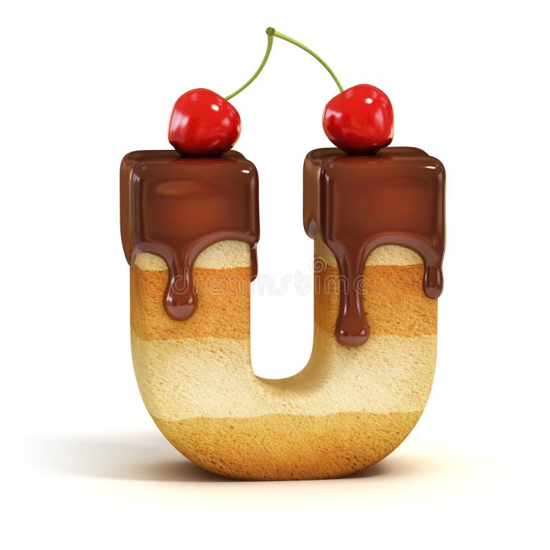 Cake 3d font letter U stock photo. Image of element - 204918874