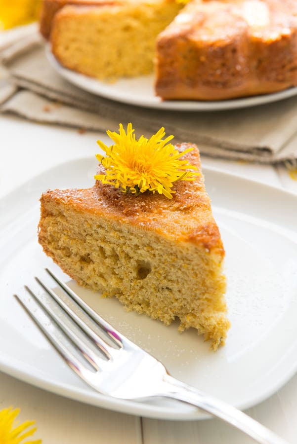 Cake with Dandelion S Flowers Stock Photo - Image of dish, spring: 30456276