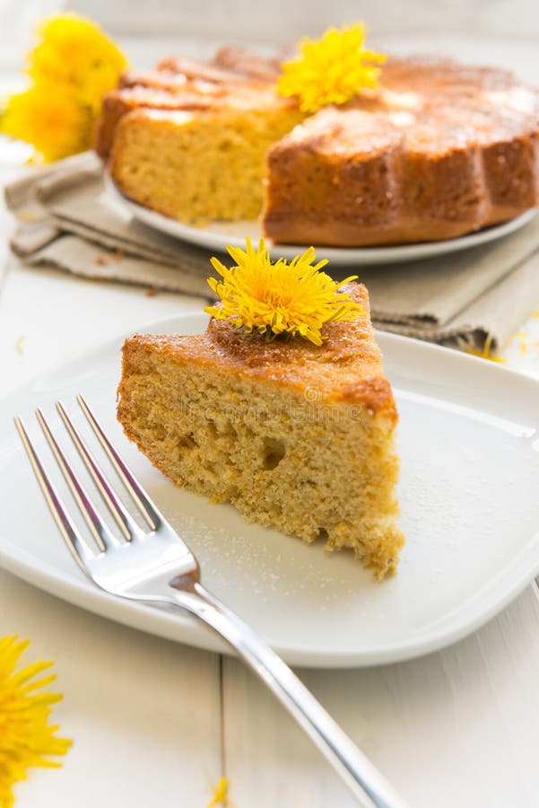 Cake with Dandelion S Flowers Stock Image - Image of cuisine, chicory ...
