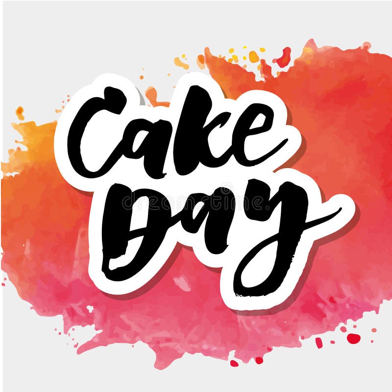 Cake Day Lettering Calligraphy Vector Llustration Gold Stock ...