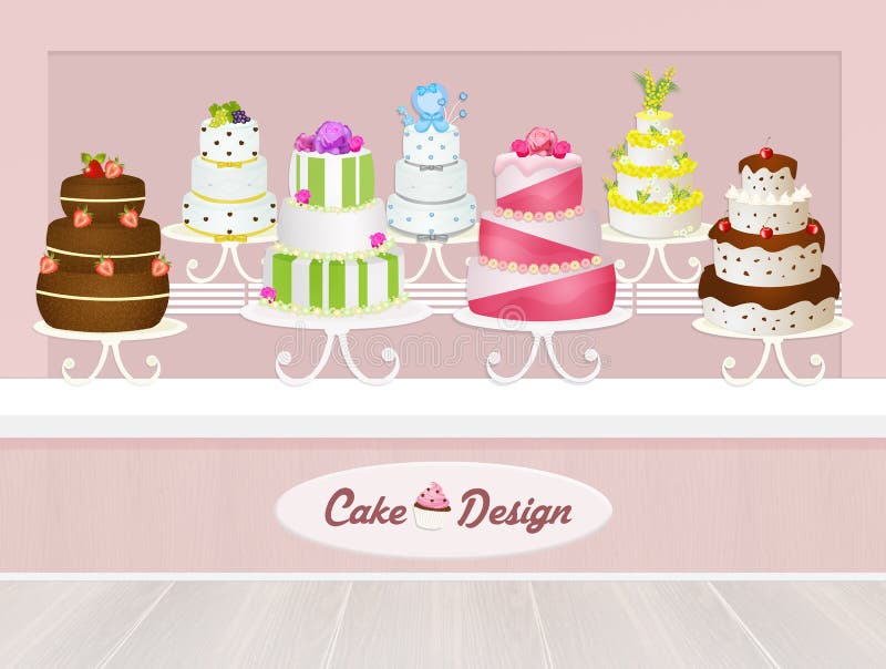 Cake design stock illustration. Illustration of event - 80029562