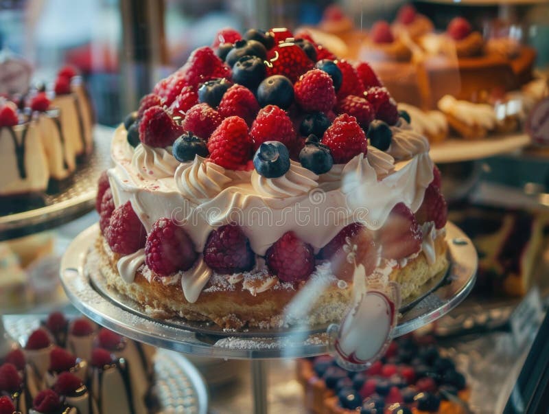 Cake Display Case stock photo. Image of pastry, cakes - 372280388