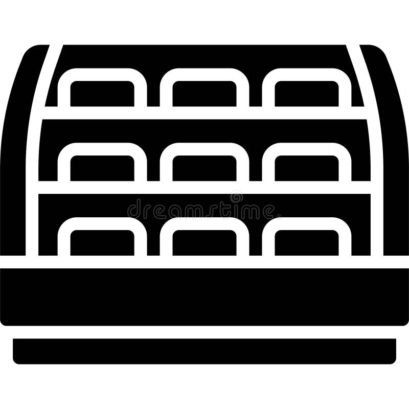 Cake Display Case Icon, Bakery and Baking Related Vector Stock Vector ...