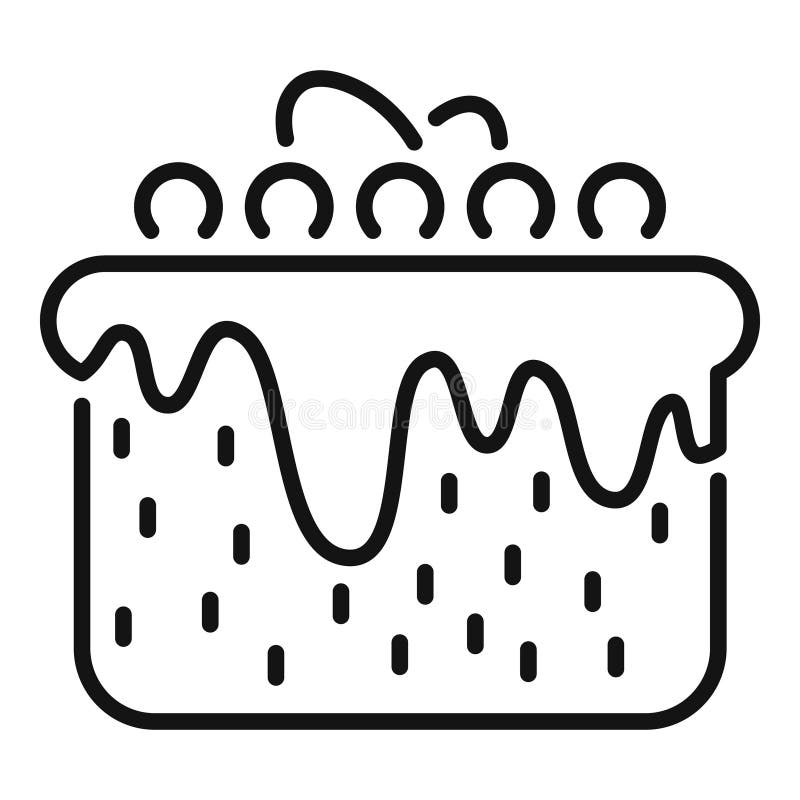 Cake with Dripping Icing and Sprinkles Being Iced Minimalist Icon Stock ...