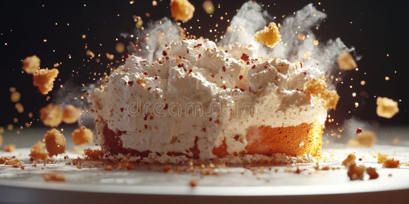 Cake Explosion in a Creative Kitchen Setup Showcases Dessert Artistry ...