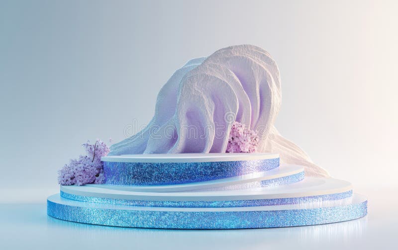 A Cake Featuring a Decorative Wave Design on Its Top Surface. Stock ...