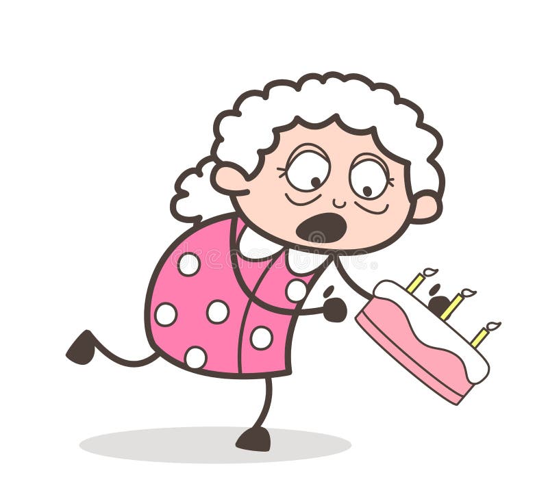 Cake Fell Down from Granny Vector Illustration Stock Illustration ...