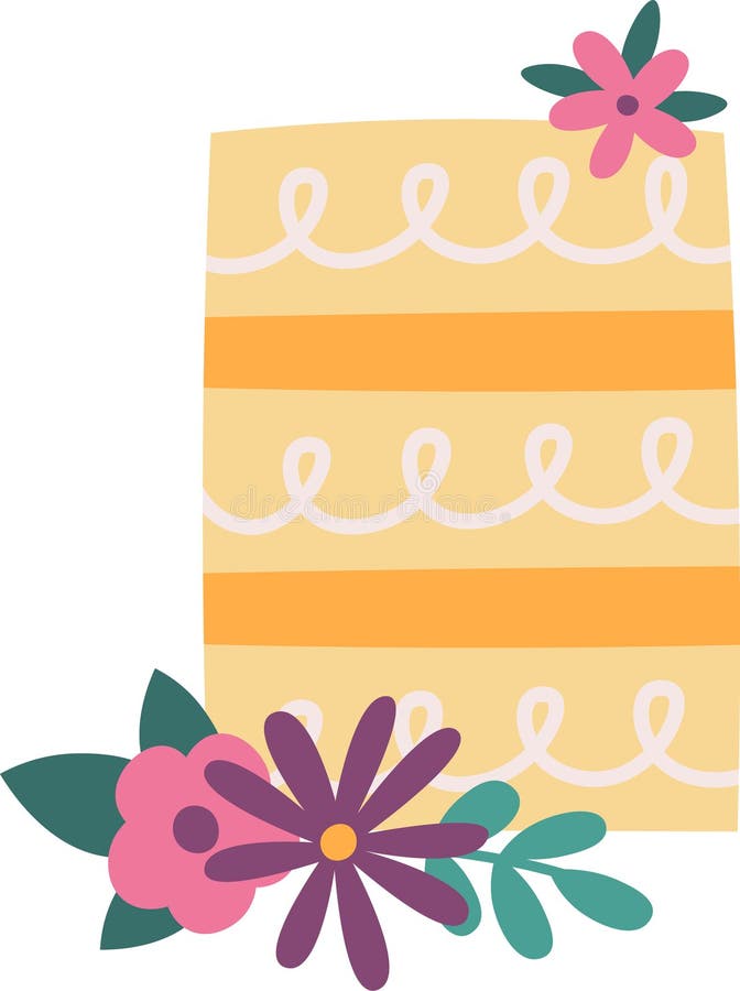 Cake with Flowers stock vector. Illustration of pink - 303544380