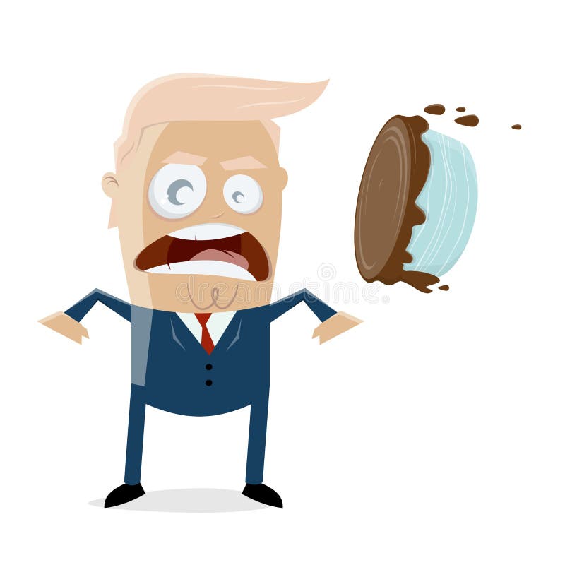 Cake Flying into Face of a Businessman Stock Vector - Illustration of ...