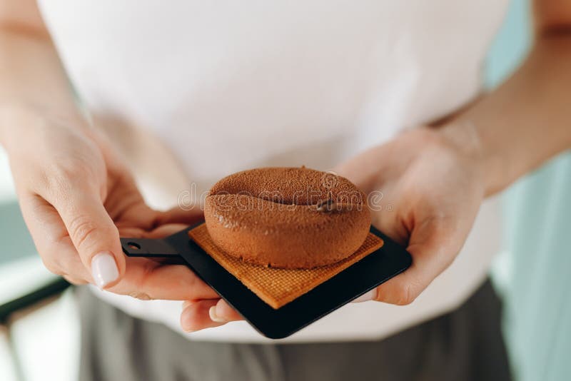 Cake in the Form of Coffee Beans, Decorated with Coffee Beans. Stylish ...