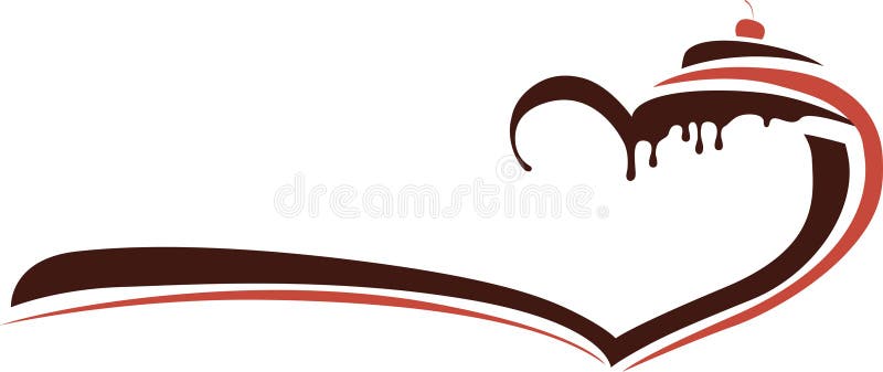 Cake in the Form of a Heart with Cherries on a White Background for the ...