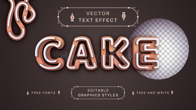 Cake with Glaze - Editable Text Effect, Font Style Stock Vector ...