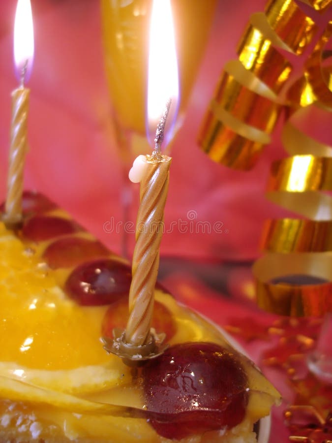 Cake and candles on violet stock image. Image of celebrate - 2844227