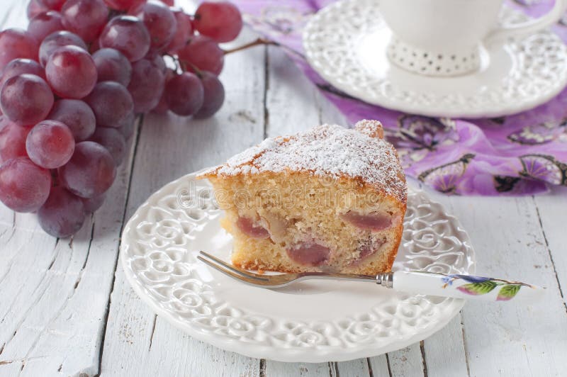 Cake with grapes stock photo. Image of wood, horizontal - 27697894