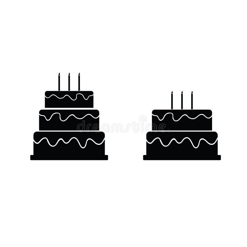 Cake Icon for Birthday Vector Stock Vector - Illustration of candles ...