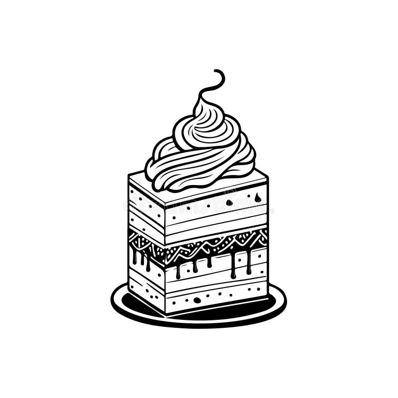 Cake Icon Hand Draw Black Thanksgiving Colour Logo Symbol Perfect Stock ...