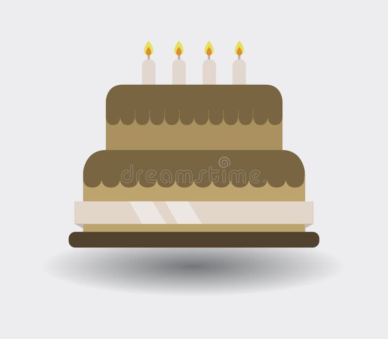 Cake Icon Illustrated in Vector on White Background Stock Illustration ...