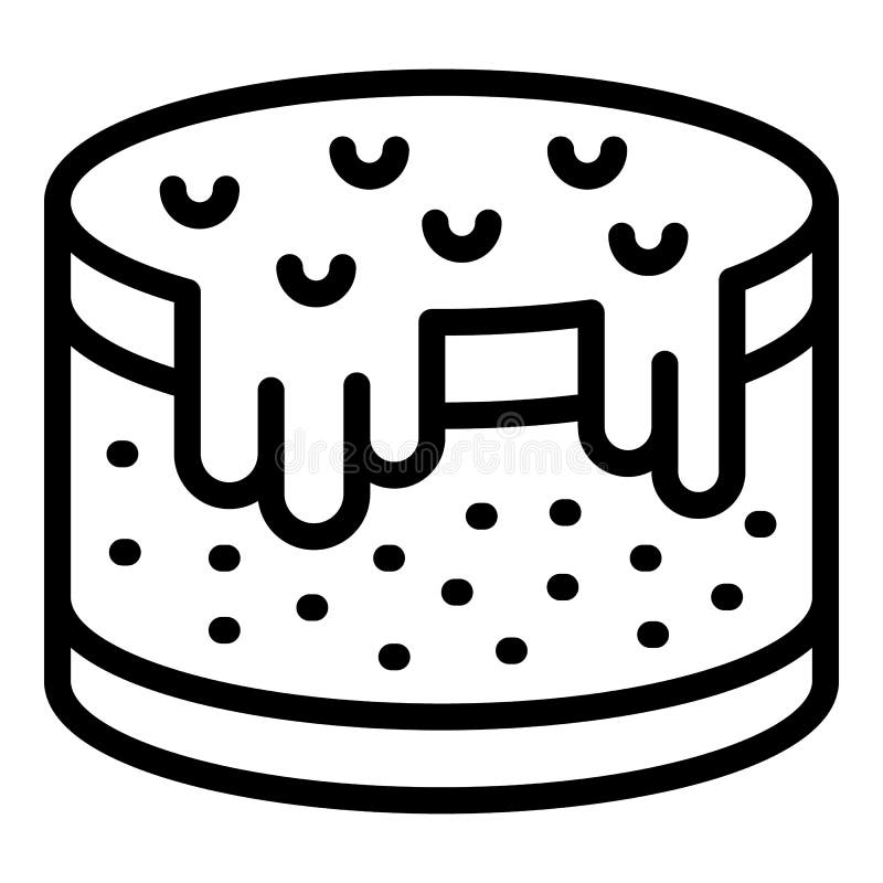Cake Icon Outline Vector. Cheese Dessert Stock Vector - Illustration of ...