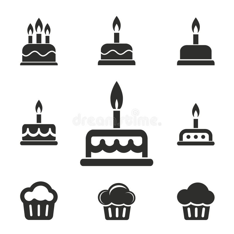 Cake icon set. stock vector. Illustration of dessert - 83241138