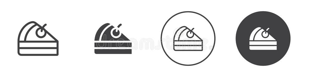 Cake Icon Simple Outline Vector Logo Stock Vector - Illustration of ...