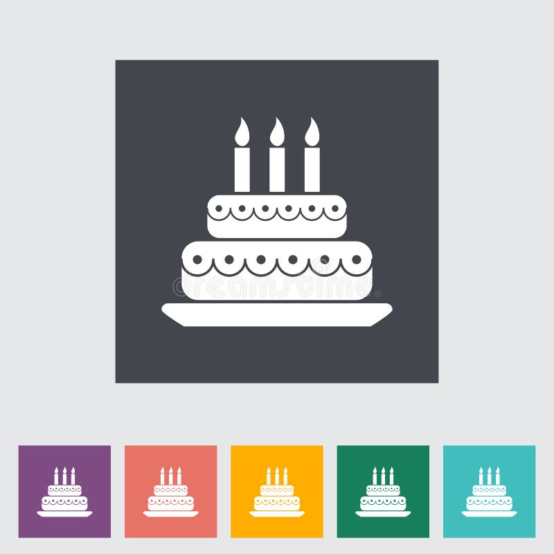 Cake icon stock vector. Illustration of birthday, doodle - 93728206