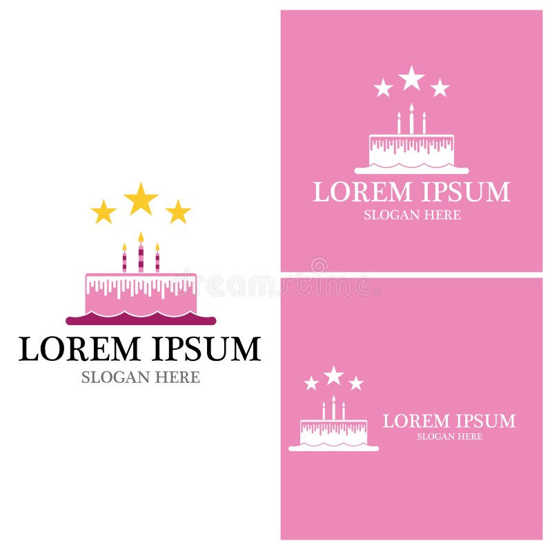 Cake Icon and Symbol Template Stock Illustration - Illustration of ...