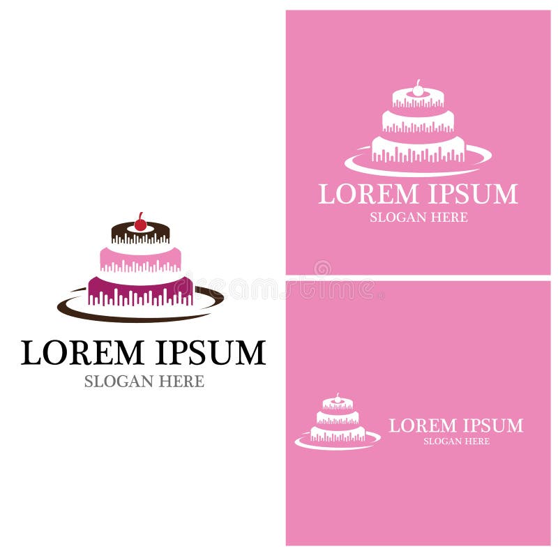 Cake Icon and Symbol Template Stock Illustration - Illustration of ...