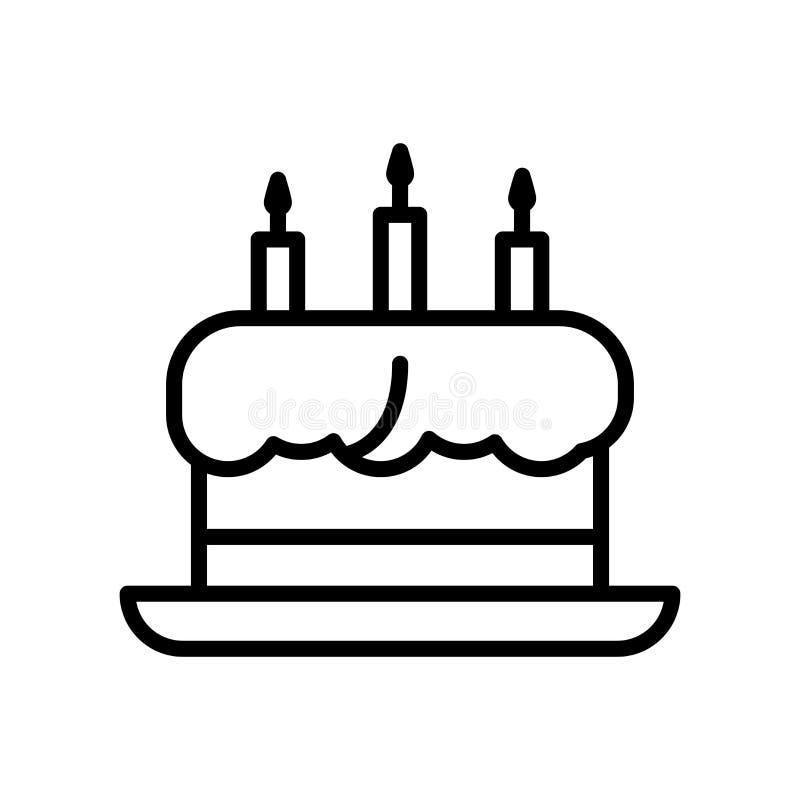 Cake Icon Vector Isolated on White Background, Cake Sign , Line and ...