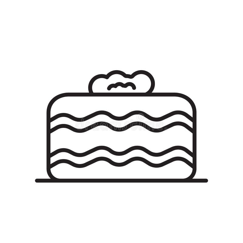 Cake Icon Vector Isolated On White Background, Cake Sign , Thin Line ...