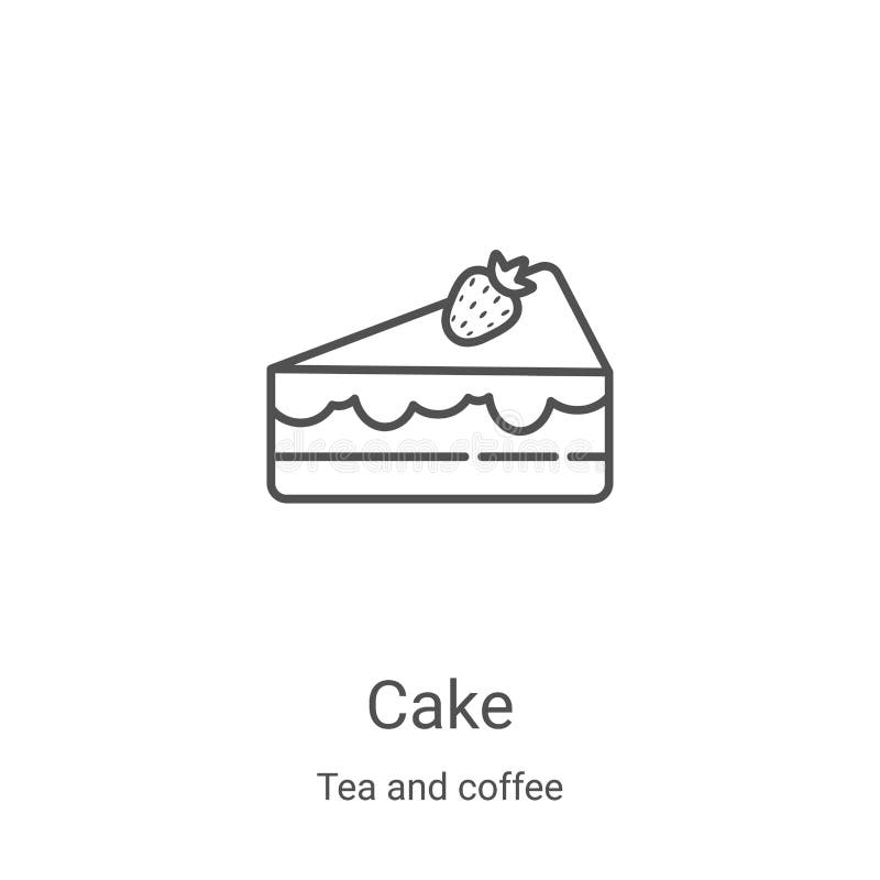 Cake Icon Vector from Wedding Collection. Thin Line Cake Outline Icon ...
