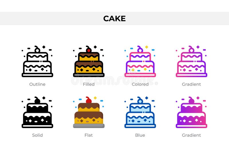 Cake Icons in Different Style. Cake Icons Set. Holiday Symbol ...