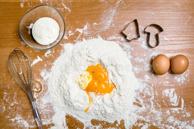 Cake Ingredients on the Table Stock Image - Image of cooking, beater ...