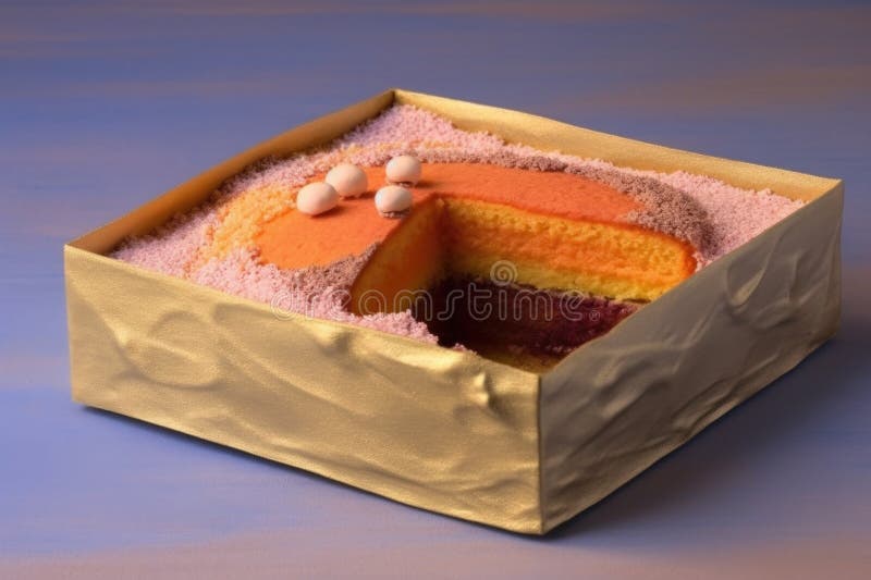 Cake with Irregular Shape and Texture in Baking Tray Stock Illustration ...