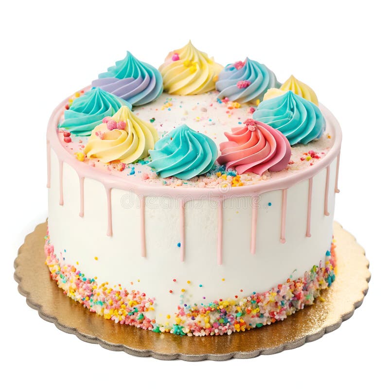 Cake Isolated on White Background Stock Illustration - Illustration of ...