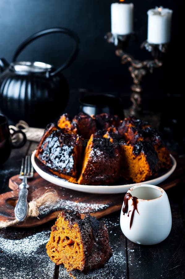 Cake with Jam and Chocolate Stock Image - Image of holidays, icing ...