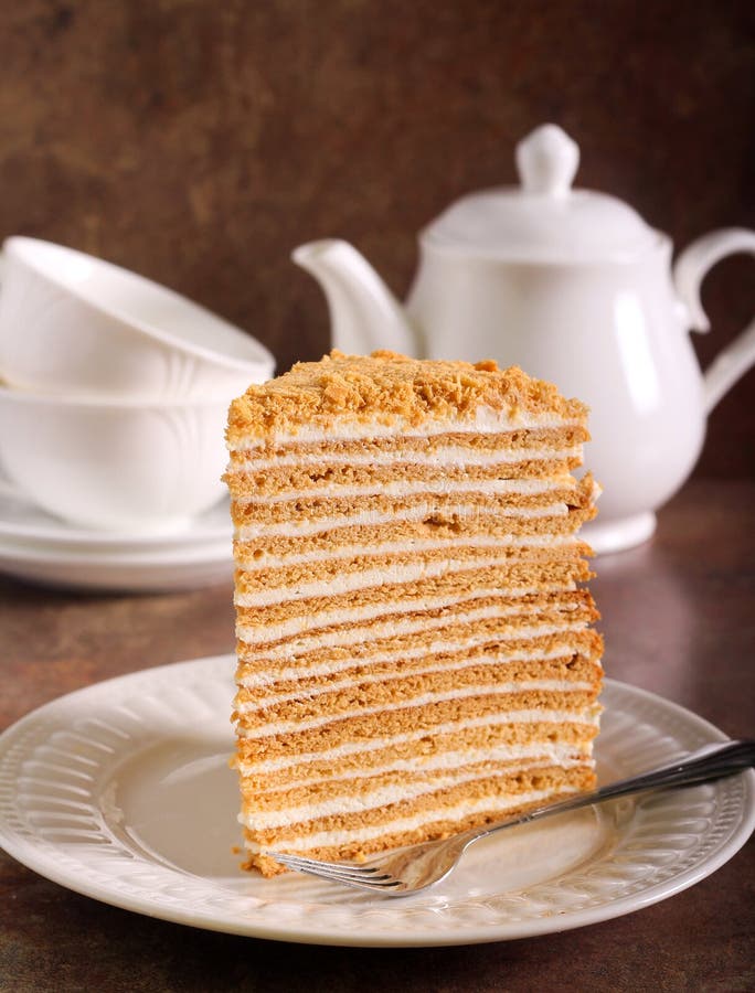 Cake Layers that are Separated by a Thick Cream Cheese Frosting Stock ...
