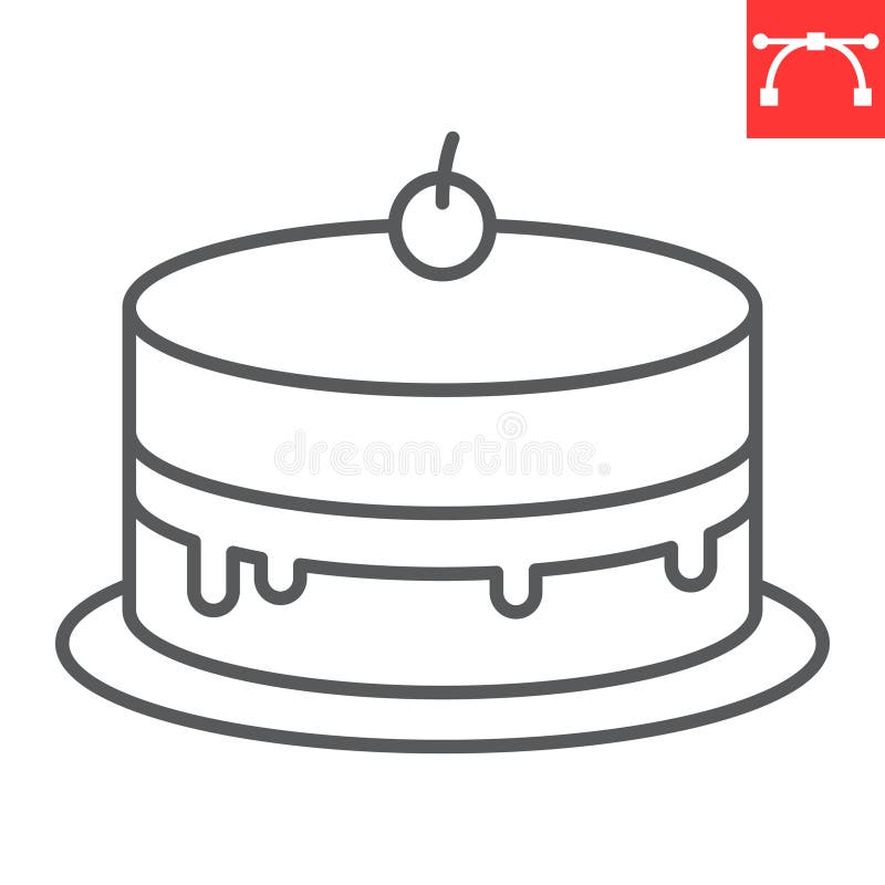 Cake line icon stock vector. Illustration of isolated - 310544794