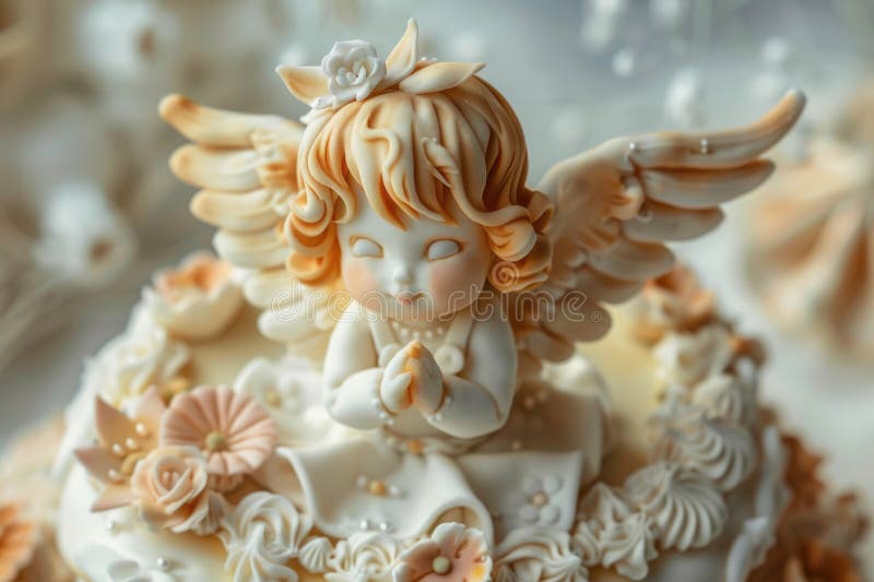 A Cake with a Little Angel on Top. Ideal for Bakery and Celebration ...